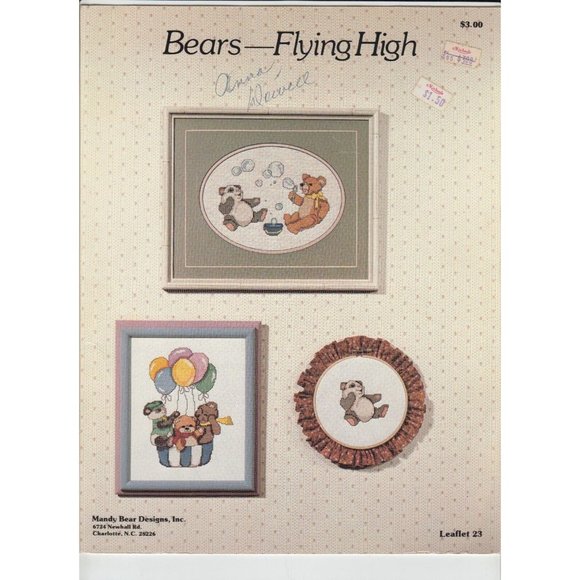 Mandy Bear Designs | Office | Bears Flying High Cross Stitch Pattern ...
